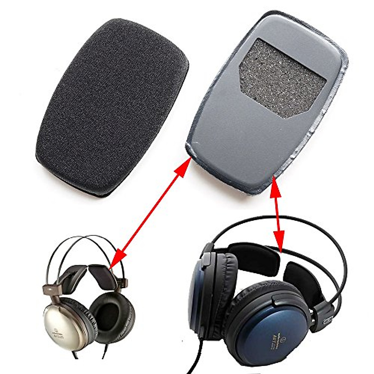 Replacement Head Band Earpad,Flannelette headpad Repair Parts for Audio-Technica ATH-A1000Z ATH-A500X ATH-A700X ATH-A900X ATH-A1000X ATH-A2000X ATH-AG1 ATH-A950LP Headset (heanband 1 Piece)