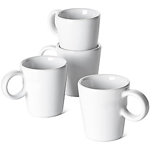 LE TAUCI 3 oz Espresso Cups, Ceramic Demitasse Cup, Mini Espresso Mugs for Home or Office, Stackable Expresso Shots Cup Perfect for Espresso Machine, Set of 4, White