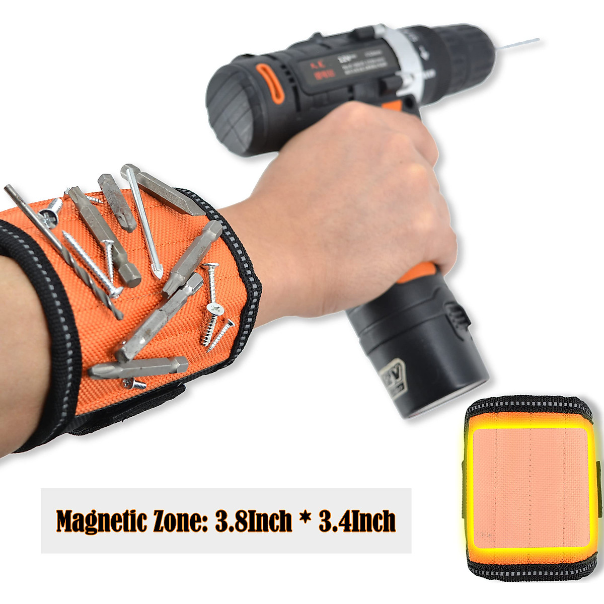 3-In1 Drill Holster Set w/Strong Magnetic Wristband & Solid 2 inch Belts for Men, Drill Holder, Tool Belt Drill Holder, 12v Power Tool Holster, Impact Holster, Impact Holder, Magnetic bit Holder