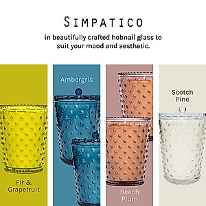 Simpatico No. 36 Beach Plum Hobnail Candle, Springtime Fruity Vanilla Blossom Scent, Pressed Hobnail Glass Jar, 100-Hour Burn Time, Scented Candles for Home, 16 oz