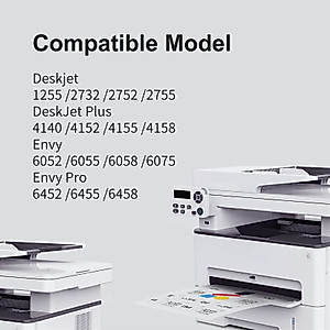 MYTONER 67XL Remanufactured Ink Cartridge Replacement for HP 67XL 67 XL for DeskJet 2755 2752 2700 Envy 6055 6455 6052 6458e DeskJet Plus 4155 4158 Printer (1 Print Head, 2 Black Ink Sacs)