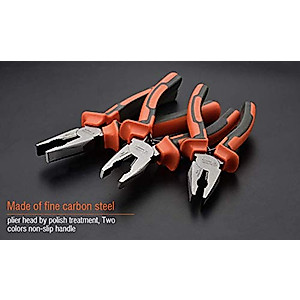 Edward Tools Combination Pliers 8” - Machined Extra Strength Gripping Jaws - Heavy Duty Side Cutting Pliers for wire and cables - Harden Fine Carbon Steel