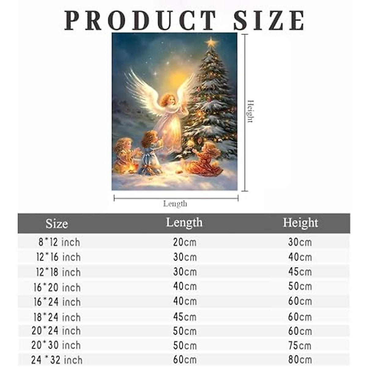 Eleploi Winter Christmas Diamond Painting Kit, Angel Prayer Diamond Painting Art Kit, 5D Full Round Diamond Diamond Painting DIY Crafts Wall Decor Gift 24x32 Inch