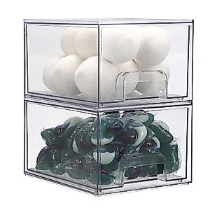 Sumnacon Laundry Pods Container Stackable Dishwasher Pods Container with Pull-out Handle Clear Laundry Pod Holder for Laundry Room Organization Storage Versatile Laundry Storage Containers for Vanity
