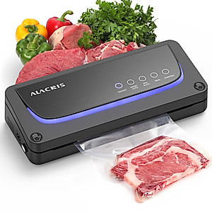 ALACRIS Vacuum Sealer Machine, Professional Full Automatic Food Sealer with LED Indicator and Dry & Moist Modes, Food Saver Vacuum Sealer Air Sealing System Preservation with Starter Kits and Cutter