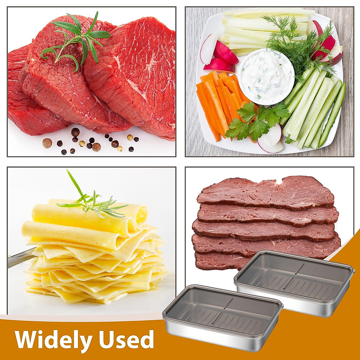 Layhit Cheese Container for Fridge Deli Meat Storage Containers with Lids Bacon Container for Refrigerator Dishwasher Safe Lunch Meat Container for Pantry, Counter, Refrigerator(4 Pcs)