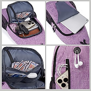 BOSTANTEN Sling Bag, Crossbody Backpack RFID Shoulder Chest Bag for Men Women Travel Hiking Casual Daypack, Purple