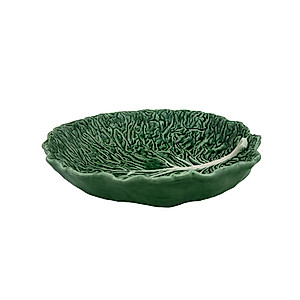 Bordallo Pinheiro Green Cabbage Earthenware Oval Salad Bowl