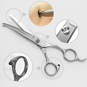 WUXIAN Dog Grooming Scissors,5 in 1 Cat Dog Grooming Scissors Set,Safety Round Tip,Heavy Duty Stainless Steel Dog Grooming kit Suitable for a Variety of Pets