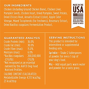 Instinct Raw Boost Shakers Freeze-Dried Powder Dog Food Topper - Gut Health, 5.5 oz. Bottle