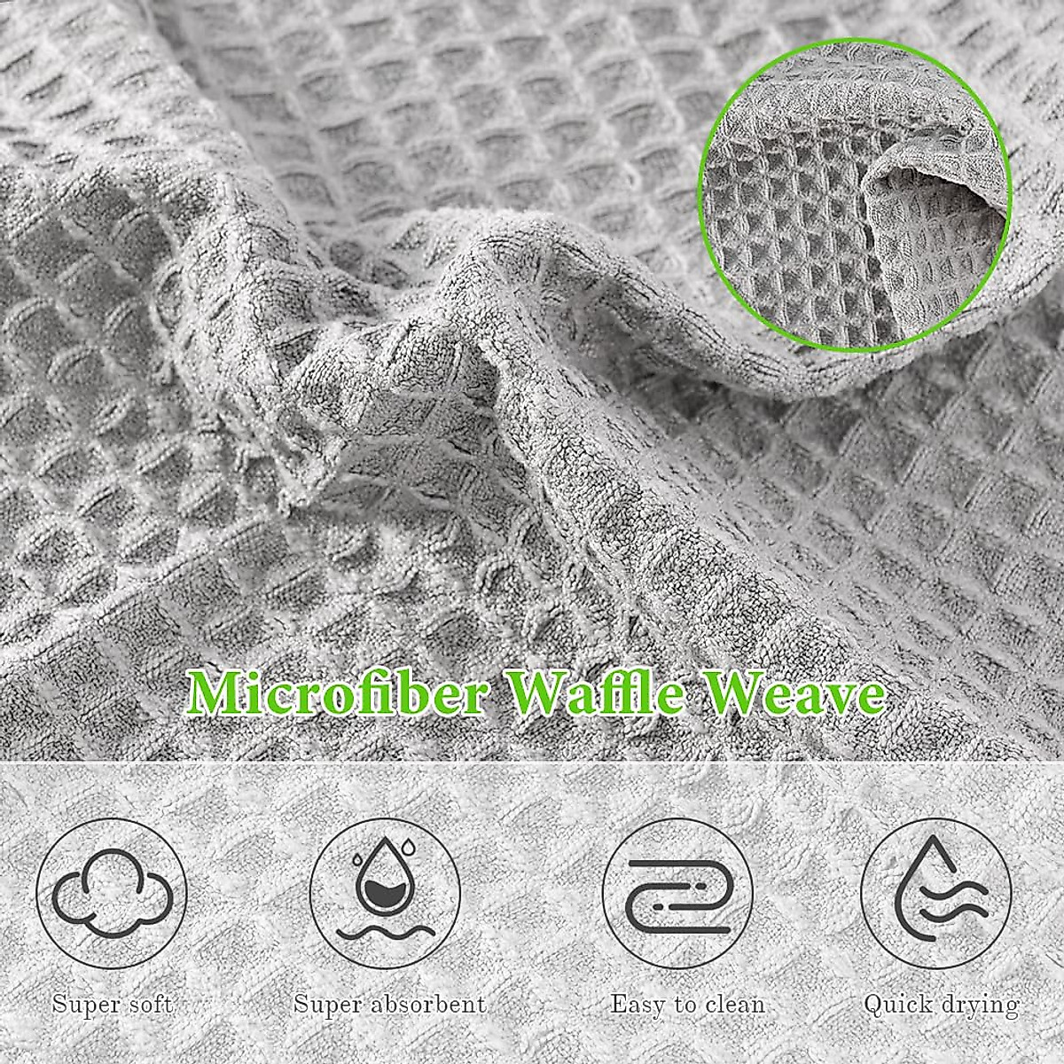 CAFEMASY Microfiber Barista Towels, 4pcs Set - Absorbent Cleaning Cloths with Hook for Espresso Machine, Steam Wand, Coffee Bar Counter