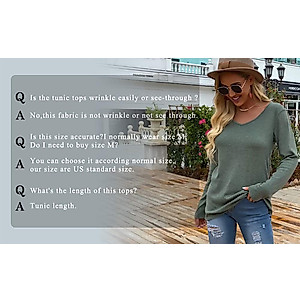 Jescakoo Tunic Tops for Leggings for Women Fall V Neck T Shirts Pullover Long Sleeve Black XL