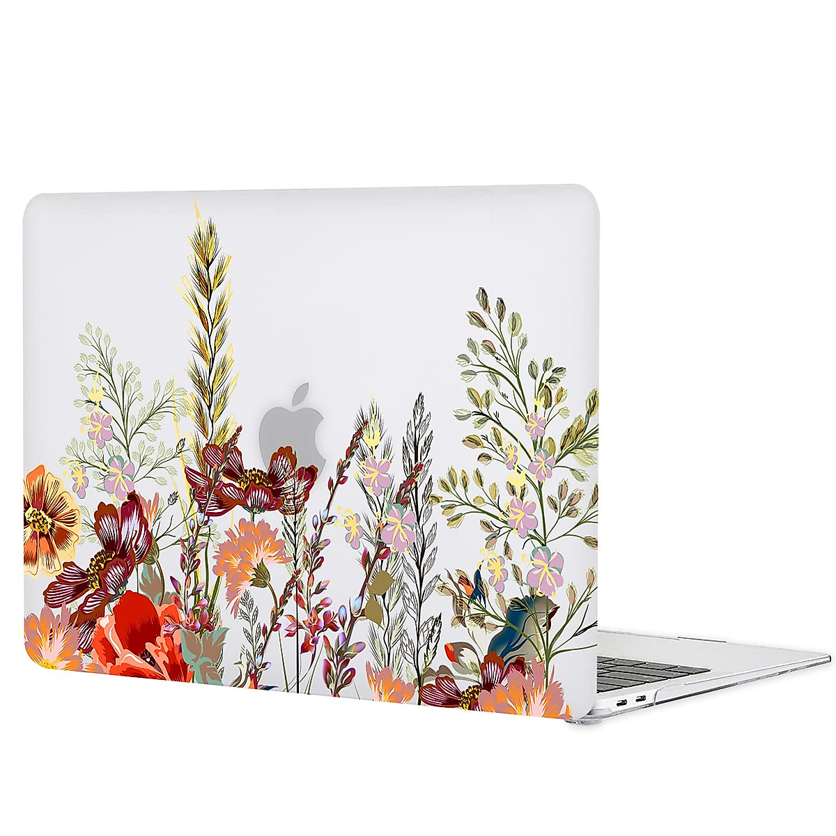 iDonzon Case for MacBook Air 13 inch M1 A2337 A2179 A1932 2022-2018 Release, 3D Effect Matte Clear See Through Hard Cover&Keyboard Cover Compatible Air 13.3 with Retina Display Touch ID, Field Flowers