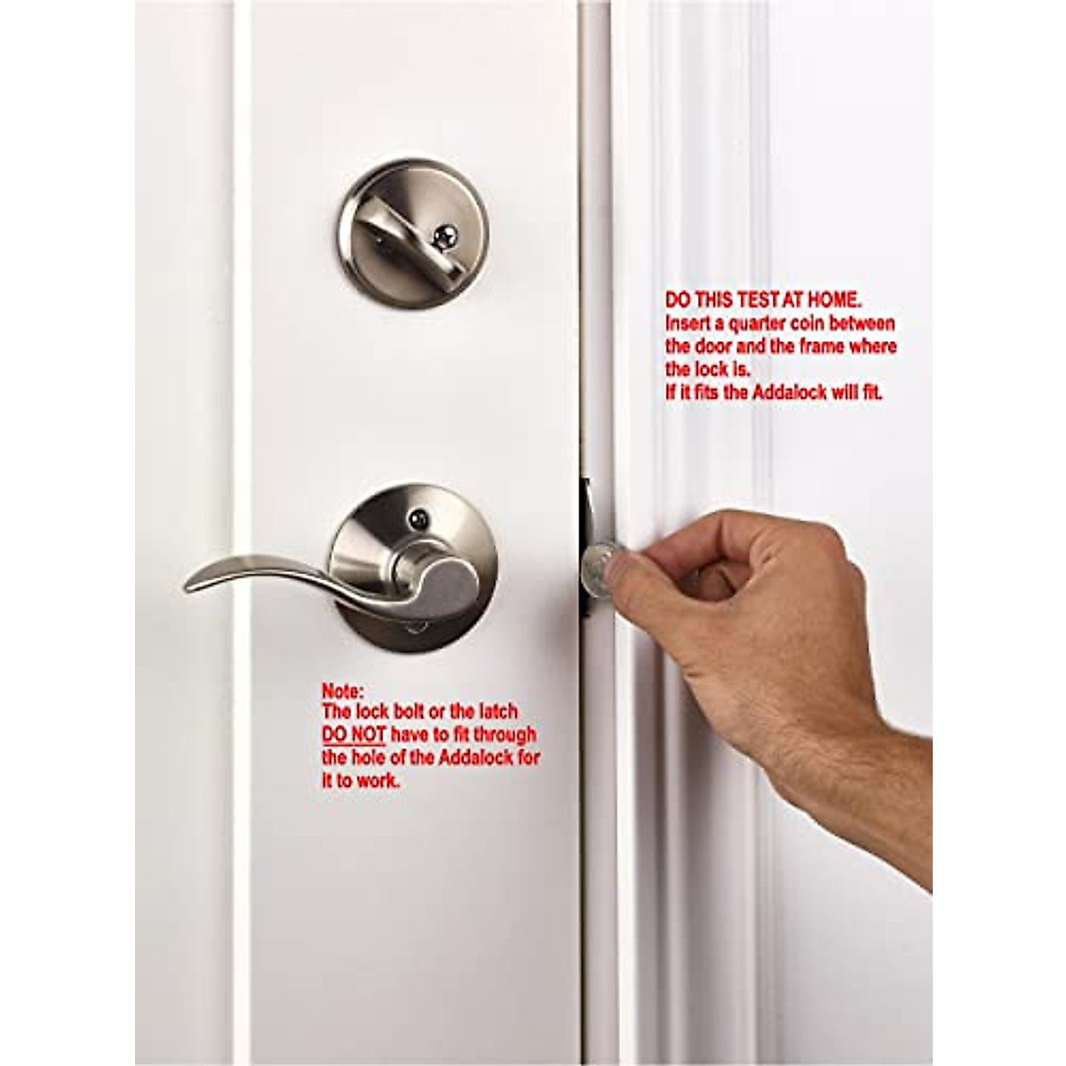 Addalock The Original Portable Door Lock by Rishon Enterprises for Home Security Used as an Apartment Security Lock, Travel Door Lock, AirBNB Lock and Dorm Room Essentials, 2 pck