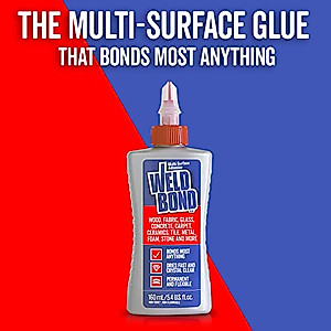 Weldbond Multi-Surface Glue, Bonds Most Anything! Non-Toxic Glue, Use as Wood Glue or on Glass Crafts Ceramic Tile Mosaic Stone Fabric Carpet Metal & More. Dries Crystal Clear 14.2 oz / 420ml