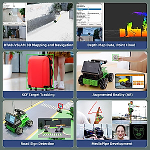 HIWONDER Jetson Nano Robot Voice Recognition Modeling SLAM Mapping/Navigation with 7In Touchscreen Robotic Car AI Vision Robotic Kit (Advanced Kit with SLAMTEC A1 Lidar)