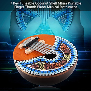 Kalimba Thumb Piano 7 Keys, Portable Mbira Finger Piano Musical Instrument Gifts for Kids and Adults Beginners