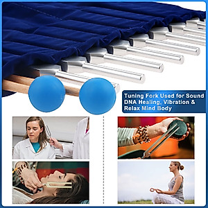 Solfeggio Tuning Fork Set for Healing, 9 Packs Chakra Tuning Forks for Balancing, Vibration, Sound Therapy, Mind Body Therapy (174 Hz, 285 Hz, 396 Hz, 417 Hz, 528 Hz, 639 Hz, 741 Hz, 852 Hz, 963 Hz)