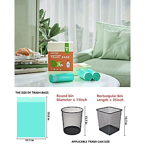 AYOTEE Compostable Trash Bags 4 Gallon Drawstring Trash Bags,100 Counts Ultra Strong Unscented Garbage Bags Small Trash Bags Waste Basket Liners for Bathroom, Kitchen, Car, Pet