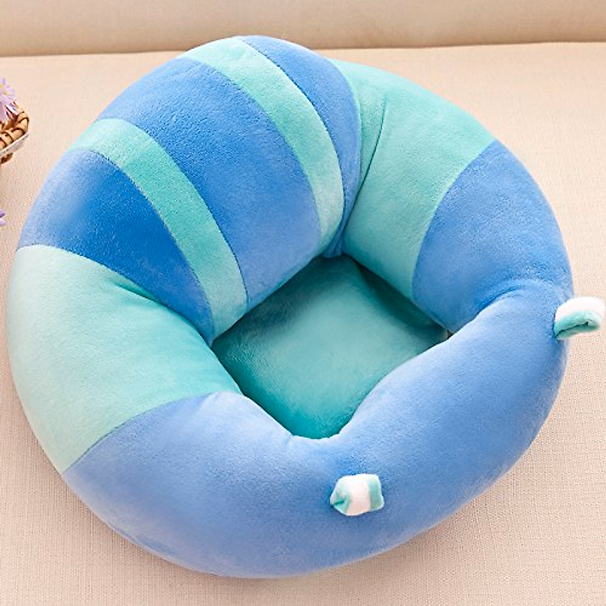 Baby Support Seat Sofa Plush Soft Animal Shaped Baby Learning to Sit Chair Keep Sitting Posture Comfortable Infant Sitting Chair for 4 Months up Baby (Blue)