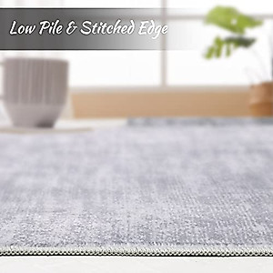 RUGSREAL Modern Geometric Area Rug Machine Washable Non-Slip Large Carpet Contemporary Area Rug for Living Room Bedroom Kids Room, 8' x 10' Grey