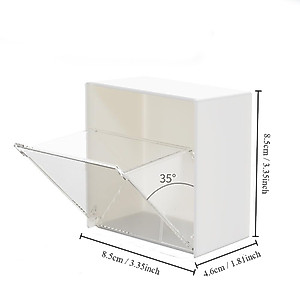 gifthub 2Pcs Plastic White Cotton Pads Holder Dispenser,No Drilling Cotton Ball Organizer Wall Mounted,Practical Multipurpose Cotton Ball Storage Box for Bathroom Kitchen