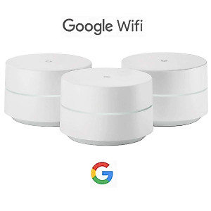 Google WiFi system, 3-Pack - Router Replacement for Whole Home Coverage (NLS-1304-25),White