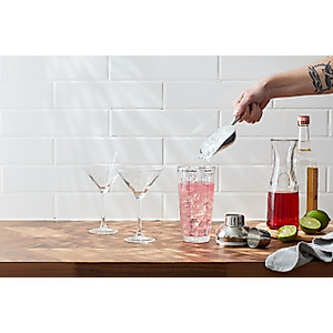 Houdini 24oz Glass Cocktail Shaker, Includes Six Recipes