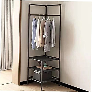 Zerodeko Corner Coat Rack Drying Rack for Clothing Standing Garment Rack Heavy Duty Clothes Rack Freestanding Garment Rack Clothing Garment Rack Laundry Drying Rack Wardrobe Rack Coat Racks