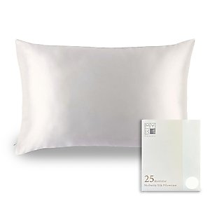 MYK 100% Natural Mulberry Silk Pillowcase, Luxurious 25 Momme for Hair and Skin Care, Oeko-TEX, Queen Size, Ivory, 1pc