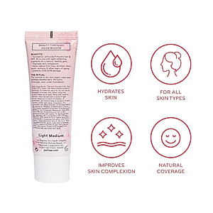 pūrlisse Radiant Glow Illuminating BB Cream Spf30 Hydrating and Moisturizing Natural Organic Cruelty-free Sulphate & Paraben Free For All Skin Even Sensitive Skin 1.4 Fl Oz (Light Medium)