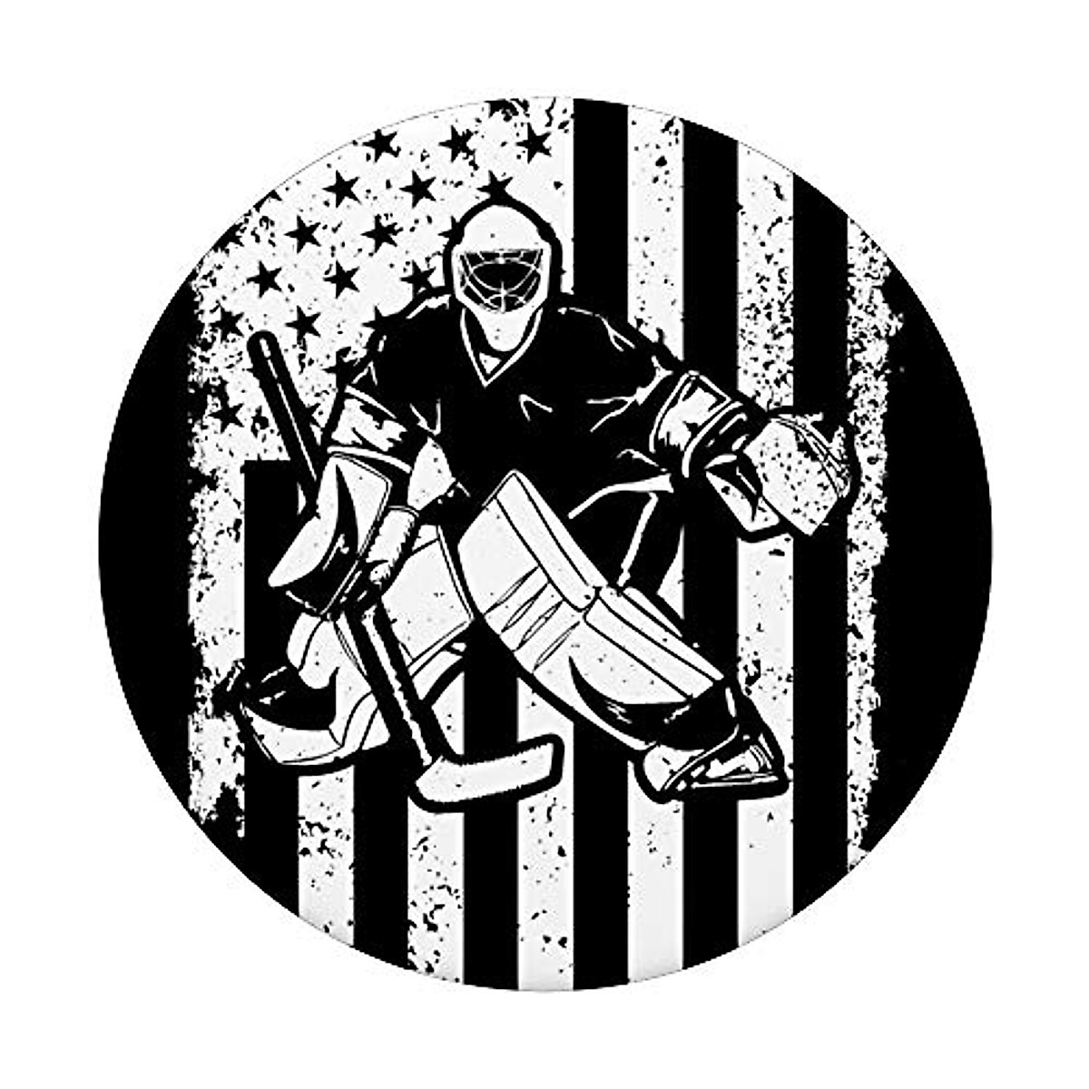 Hockey Goalie Goaltender USA Flag Birthday Christmas Gift PopSockets PopGrip: Swappable Grip for Phones & Tablets