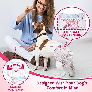 Dono Disposable Doggie Diapers Female Cute Girl Doggy Super Absorbent Soft Heating and Pee Puppy Diapers Female Liners, Including Diapers 28pcs M Diapers for Dogs and Cats