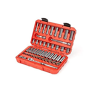 TEKTON 3/8 Inch Drive 12-Point Socket and Ratchet Set, 46-Piece (5/16-3/4 in., 8-19 mm) | SKT15302