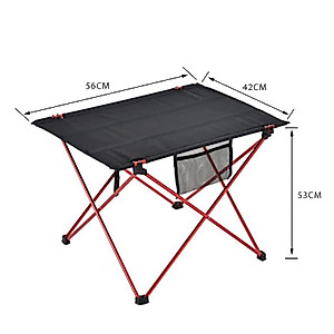 ZHYH Portable Folding Table Outdoor Camping Home Barbecue Picnic Light Aluminum Alloy Traveling Table Fishing