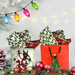 Christmas Tissue Paper for Gift Bags-Christmas Wrapping Paper- Holiday Tissue Paper Bulk- 100 Sheets - Holiday Kraft Designs 20"X20" inch Gift Wrapping Holiday Tissue Paper