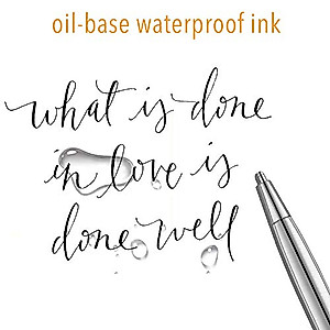 Unibene Slim Stainless Steel Retractable Ballpoint Pens, Nice Gift for Business Office Students Teachers Wedding Christmas, Medium Point(1 mm) 6 Pack-Black ink