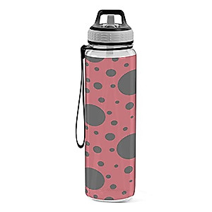 xigua Ladybug Water Bottle with Straw Lid,32 oz Leakproof Sport Water Bottle with Wide Handle for Gym,Cycling,School,Travel