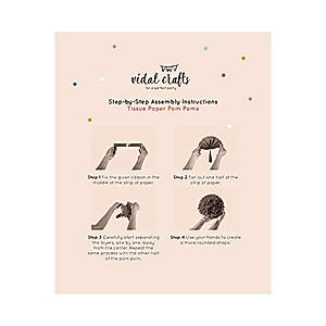 Vidal Crafts 20 Pcs Tissue Paper Pom Poms Kit (14", 10", 8", 6" Tissue Paper Flowers) for Wedding, Birthday, Engagement Party Décor, Gender Neutral Baby Shower, Boy or Girl Nursery Decoration