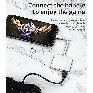 Compatible for iPhone Headphone Adapter 3.5mm AUX Audio Jack Charger Dongle Earphone Splitter Compatible with Lightning Male to USB Female OTG Power Charging Camera MIDI Connector for Apple for ipad