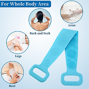 FEBSNOW 2 Pcs Silicone Back Scrubber for Shower,Silicone Body Scrubber,Exfoliating &amp; Deep Clean,Silicone Bath Body Brush for Men and Women,Comfortable Massage and Skin Health