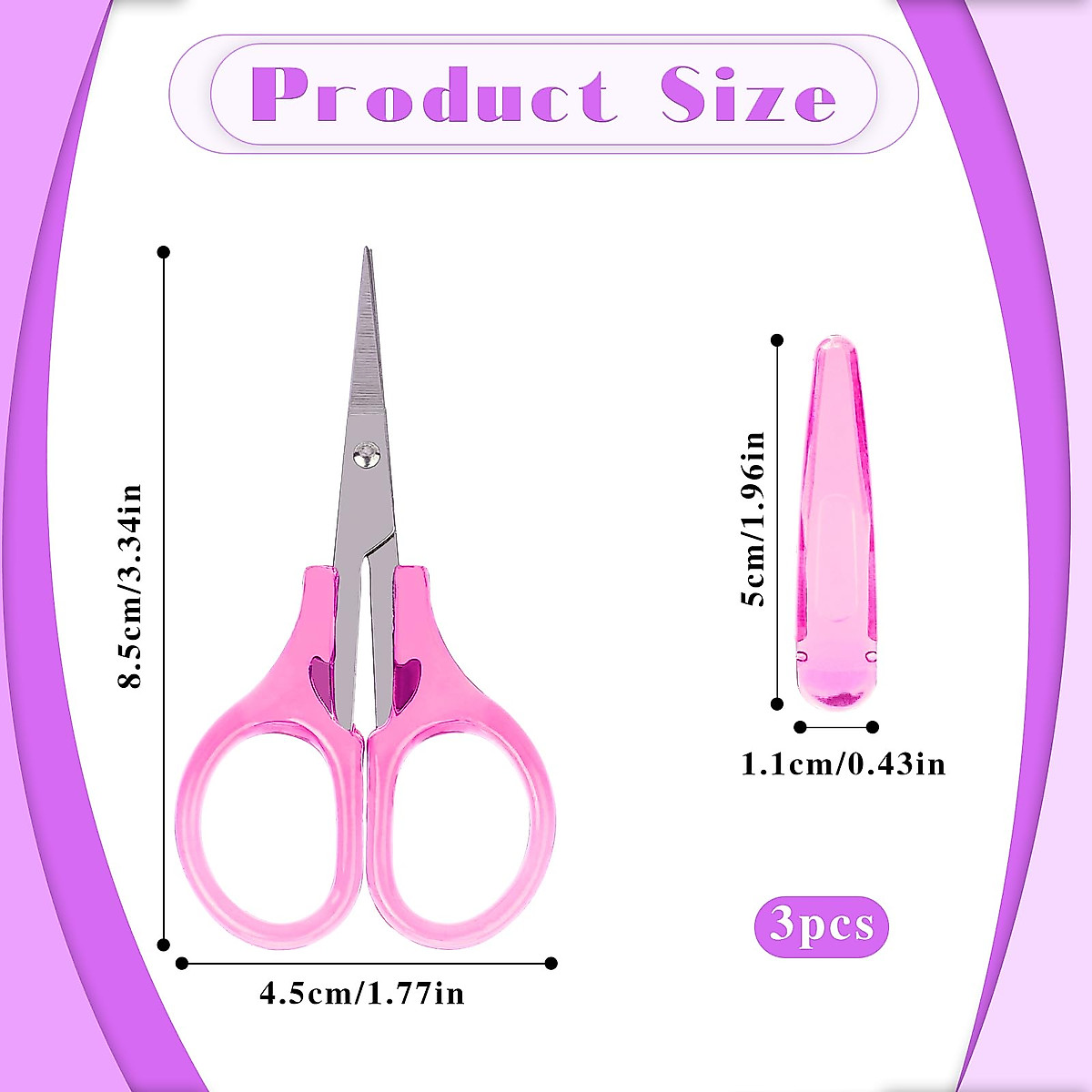 2Pcs Small Scissors All Purpose Craft Scissors Mini Detail Small Scissors Stainless Steel Scissors with Protective Cover Precision Straight Fine Tips Design for Paper Cutting,Scrapbooking