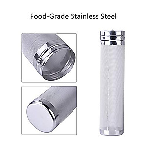 Beer Brewing Dry Hopper Filter, Supkiir Stainless Steel Hop Strainer 300 Micron mesh with Nylon Bristles for Home Beer Brewing, Homemade Brew, Home Coffee