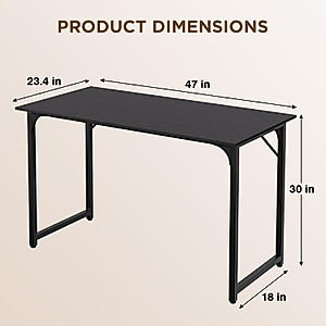 PayLessHere Computer Desk 47 inch Length Study Writing Table, Adjustable feet, Modern Furniture for Home Office, Brown