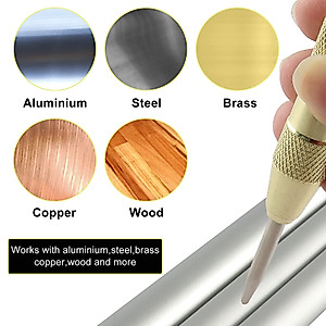 Lanzeuta 6pcs Self Centering Drill Bit Set with Automatic Center Punch & Hex Key, 1/4-Inch Hex Shank Hinge Center Drill Bit Core Hole Puncher for Woodworking, 5/64", 7/64", 9/64", 11/64"