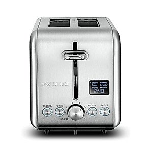 Gourmia Digital Toaster with 5 Toast Functions, Including Waffle, English Muffin and Pastry, 7 Shade Settings, Rapid Reheat Mode and Extra Wide Slots - Stainless Steel GDT2445 (Brushed Stainless)