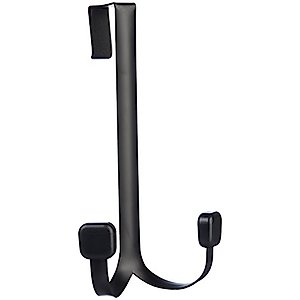 Amazon Basics Over-the-Door Double Hanger Hooks, Black