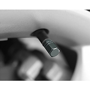 4PCS Moly Magnolia Tire Stem Valve Caps Wheel Valve Covers Car Dustproof Tire Cap, Leak-Proof Air Protection Fits Cars, Trucks, Bikes, Motorcycles, Bicycles, Hexagon Shape Design (Gray)