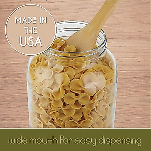 kitchentoolz 1 Gallon Mason Jars Wide Mouth with Lid - Large Glass Pickled Egg Jar - 128 oz - Pickling, Storing, Brewing, and Fermenting - Airtight Cap - Pack of 2