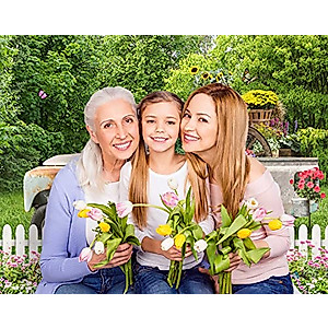 Ticuenicoa 7×5ft Spring Truck Garden Backdrop Secret Garden Grassland Fence Floral Background for Photography Birthday Newborn Party Banner Wall Decorations Photo Props